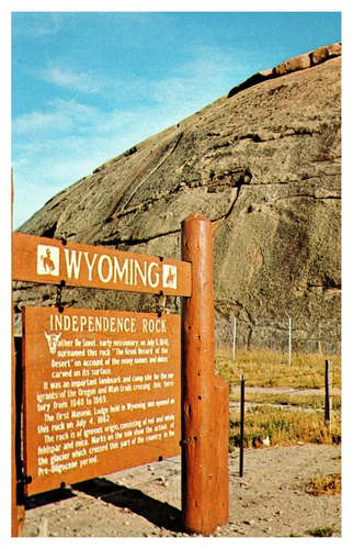 Casper WY Wyoming Independence Rock US Highway 220-287 Sign 1001 Chrome ...