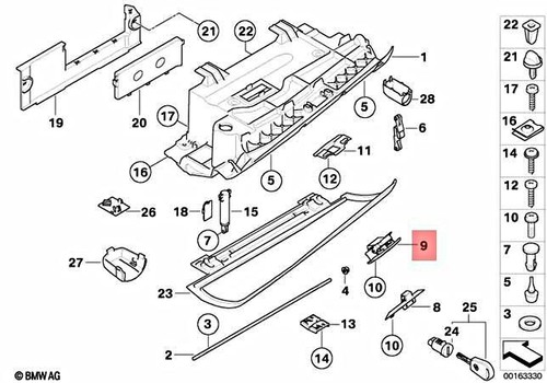 Genuine BMW E60 E60N E61 Upper Glove Compartment Box Lock OEM ...