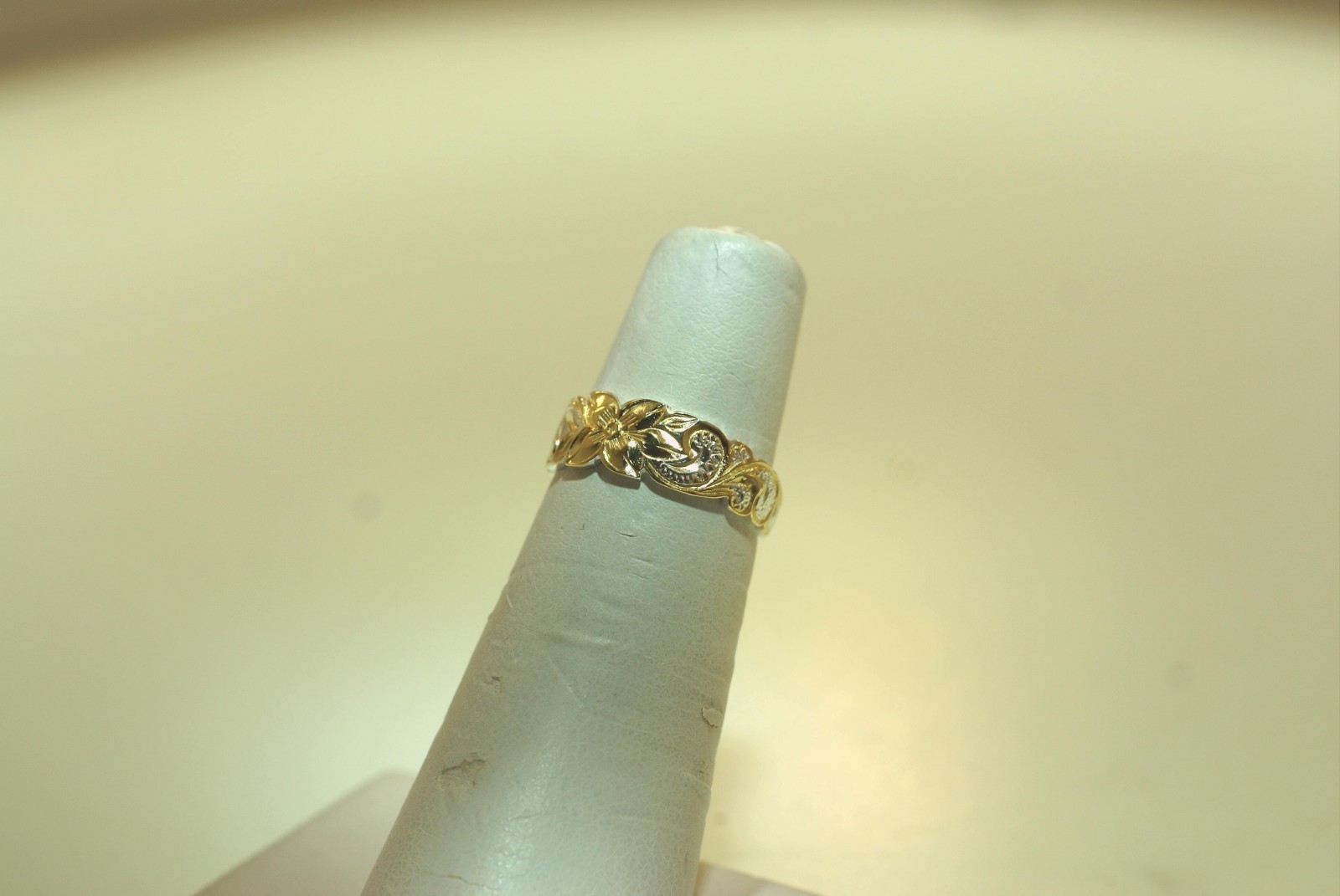 6MM 2-TONE YELLOW GOLD PLATED 925 STER SILVER HAWAIIAN PRINCESS SCROLLS ...