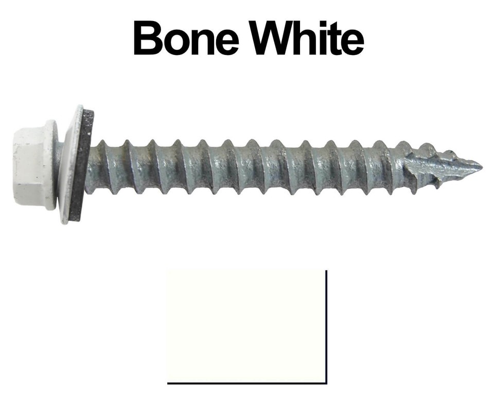 #14 x 2" METAL ROOFING SCREWS: Colored Roofing and Siding Sheet Metal ...