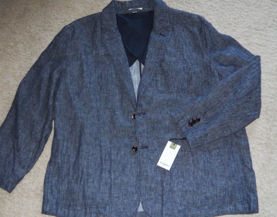 Goodfellow Men's Blazer Sport Jacket Blue Casual Work XLTall New | eBay