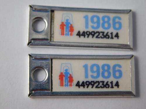 ONTARIO WAR AMPS TAG LOT SET PAIR 1986 KEY CHAIN LICENSE PLATE TAG ...