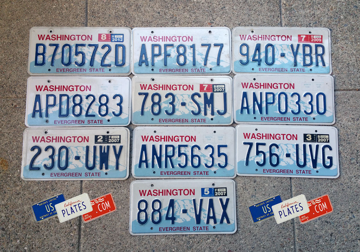 10 WASHINGTON GRAPHIC MOUNTAIN RAINIER LICENSE PLATES TAGS BULK PRICE ...