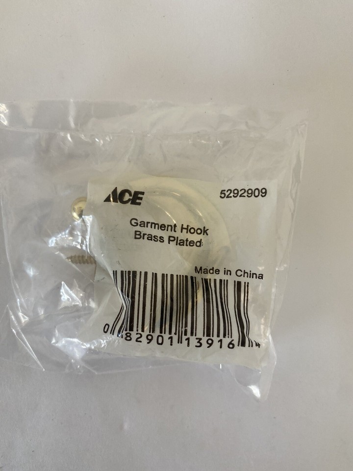 Ace Garment Hook Brass Plated 5292909 | eBay