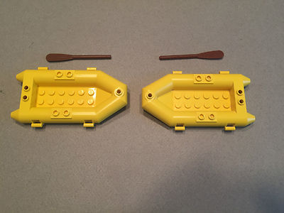 LEGO Yellow Raft Lot of 2 w/ Paddle City Minifigure Accessory Boat ...