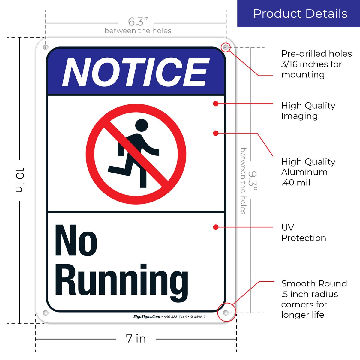 No Running Sign In Class