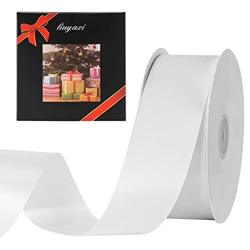 Double Faced White Satin Ribbon 2" X Continuous 25 Yards Ribbons ...