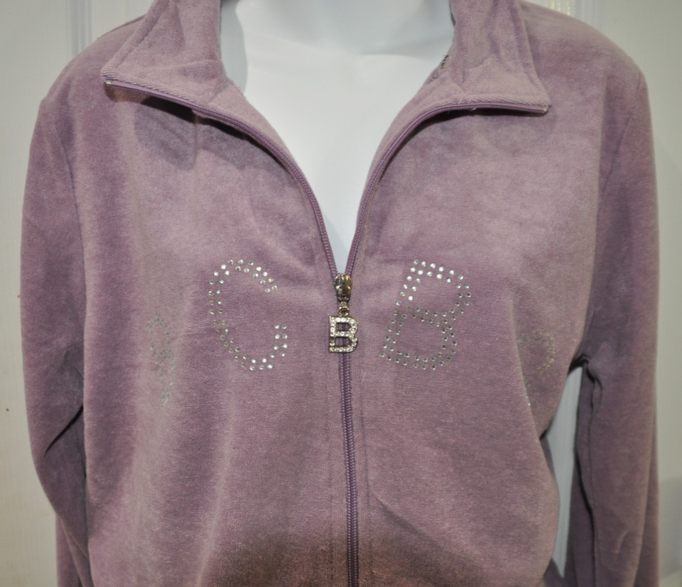BCBG Maxazria Women's Lavender Tracksuit Set Rhinestone Bling Soft ...