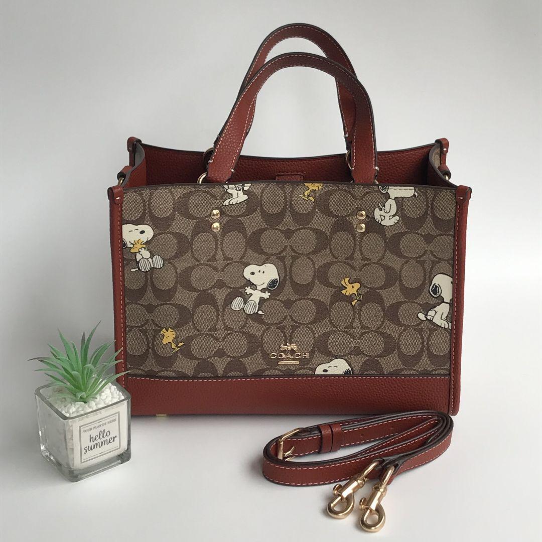 COACH Peanuts Collab CE862 Shoulder Tote Bag Shoulder Snoopy Woodstock Outlet FS | eBay