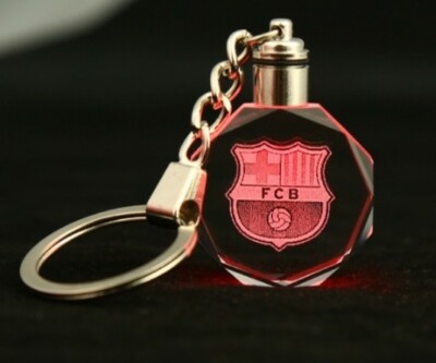 Barcelona FC KEYRING 3D LED CRYSTAL KEYRING Multicolour with giftbox ...