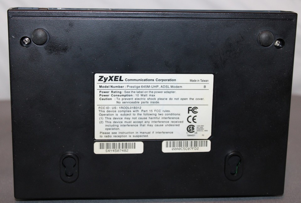 ZyXel Prestige 600 Series 645M-UHP ADSL Modem W/ Power Pack and cable ...