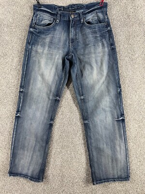 Helix Jeans Mens 30x30 Relaxed Straight Cut Blue Denim Cotton Medium ...