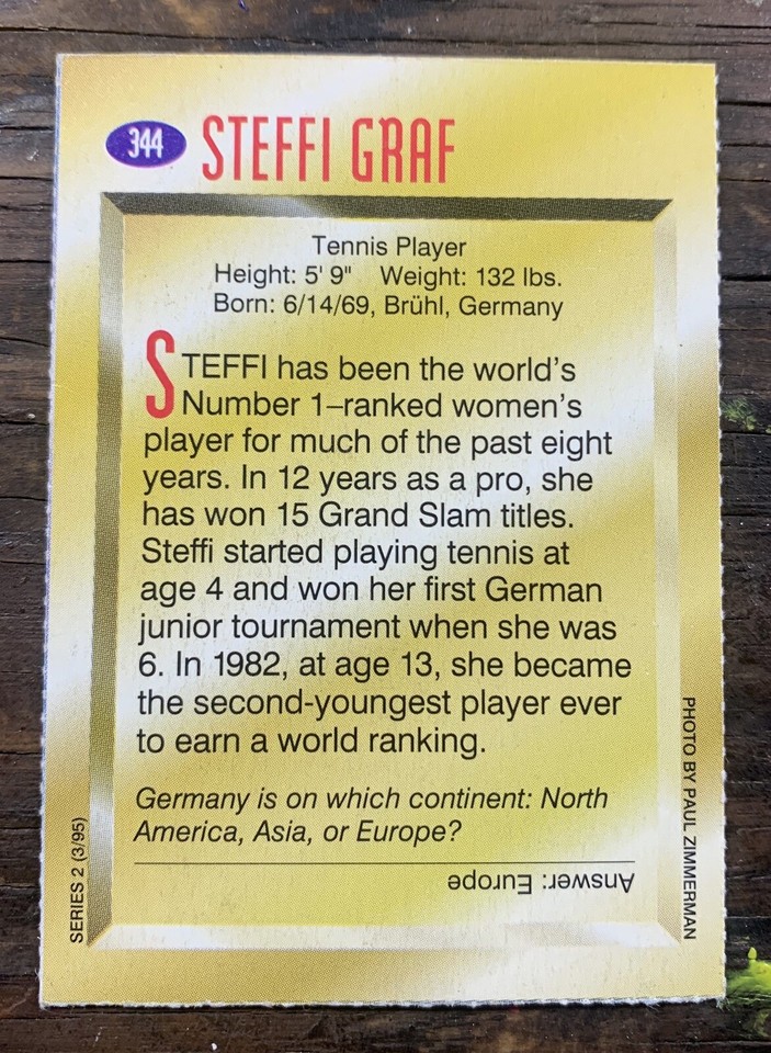 Steffi Graf Sports Illustrated Kids Card | eBay