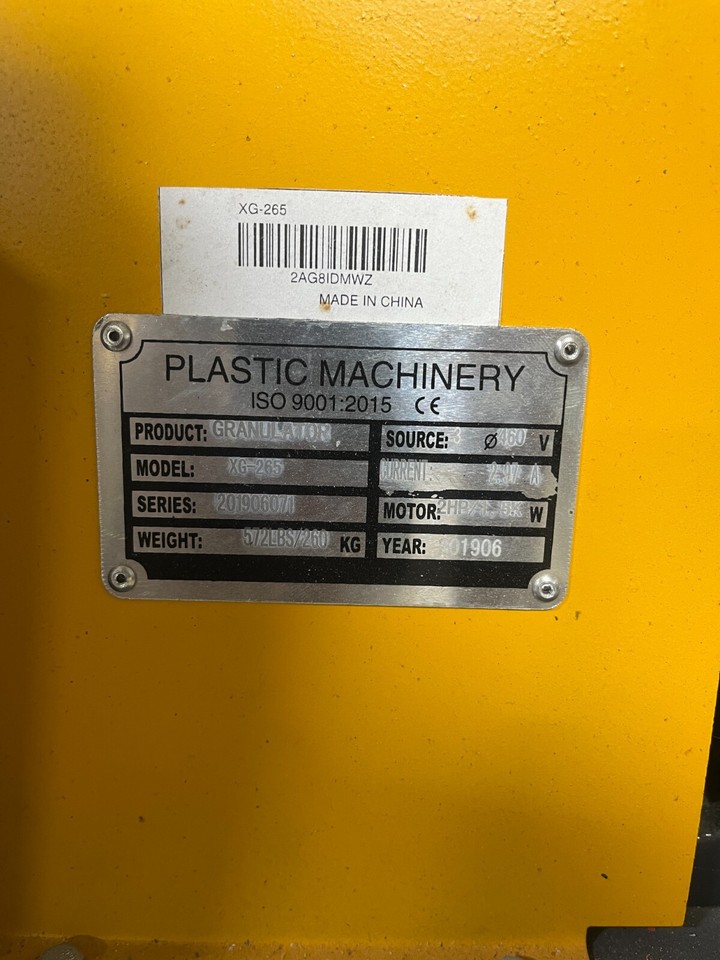 PLASTIC GRANULATOR – 2HP SLOWSPEED + DUST COLLECTION SYSTEM | eBay