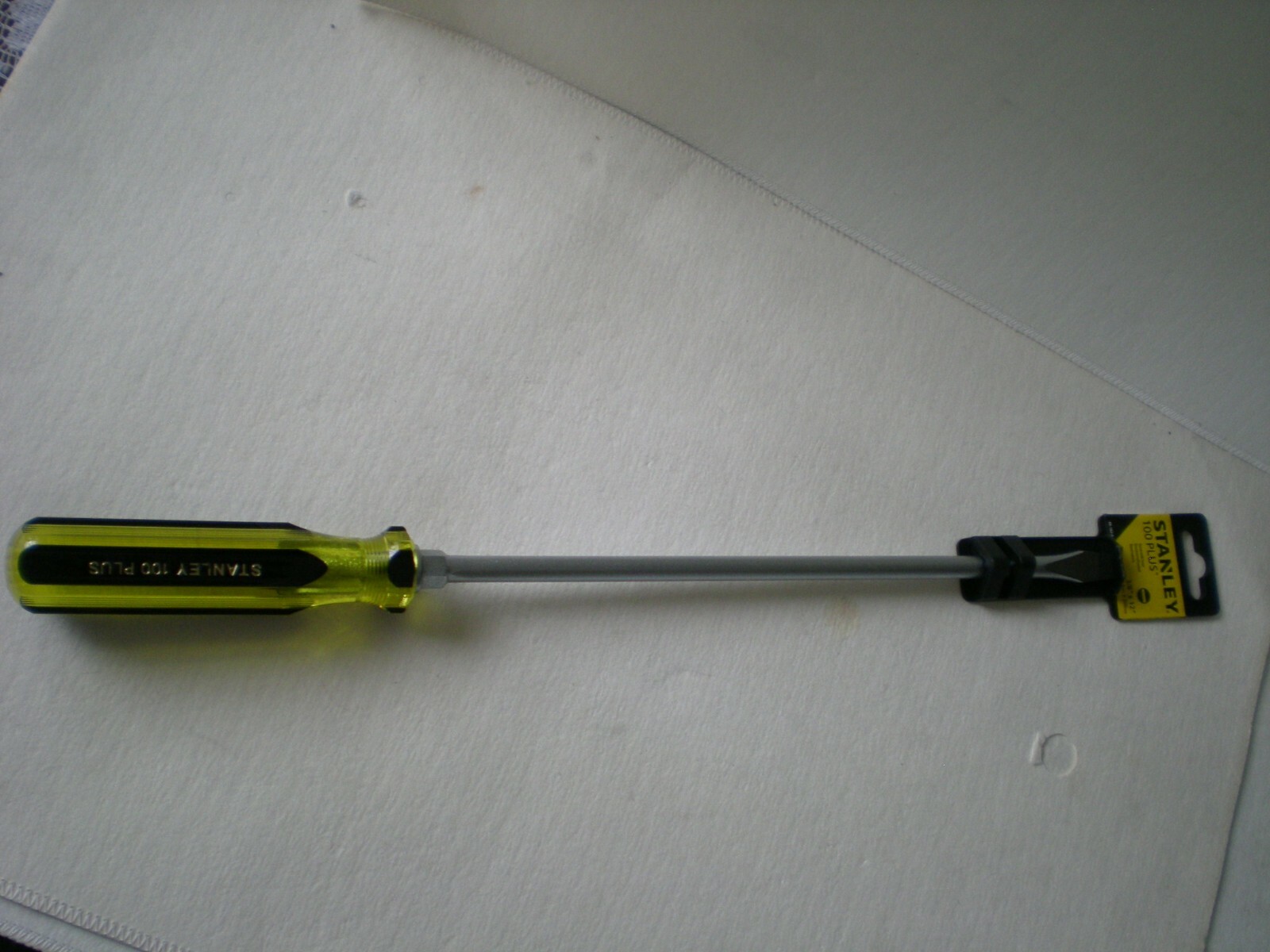 STANLEY 100 PLUS Screwdriver,Acetate Handle,12" x 3/8"Carbon Steel Tip ...