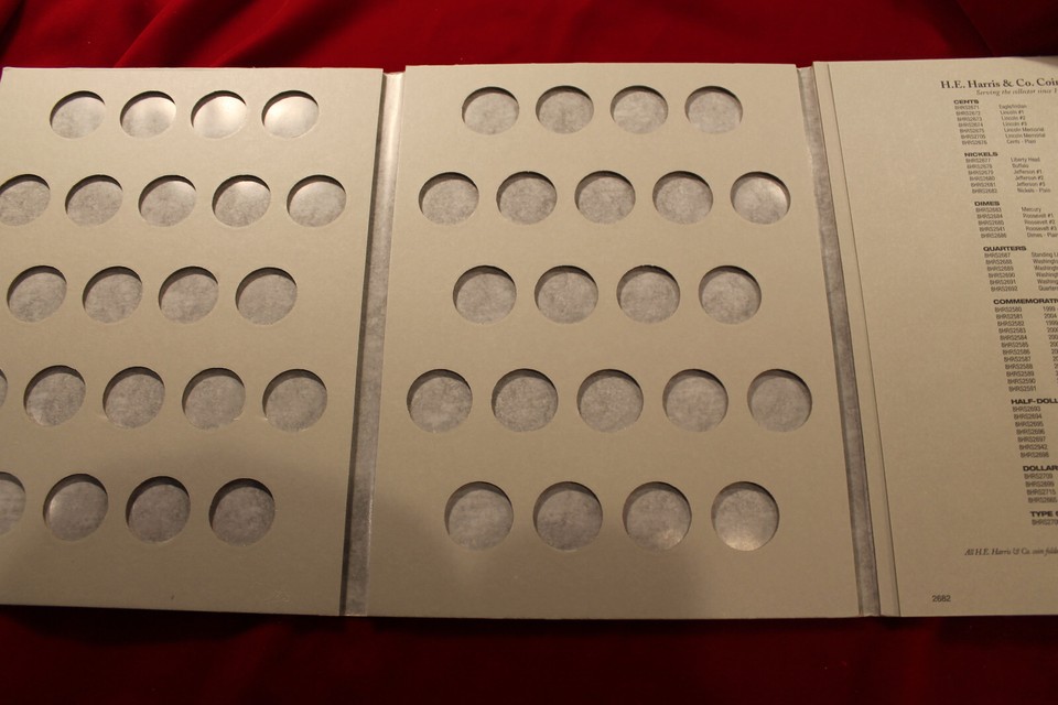 BLANK UNDATED NICKEL COIN FOLDER , H.E. HARRIS & CO. COIN FOLDER NEW ...