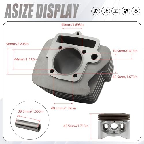Motorcycle 56mm Bore Cylinder Replacement for YinXiang YX 140 Cylinder ...