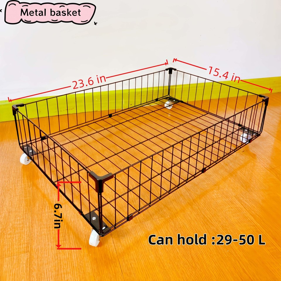 4 Pack Larger Under Bed Storage With Wheels,Rolling Under Bed Drawer ...
