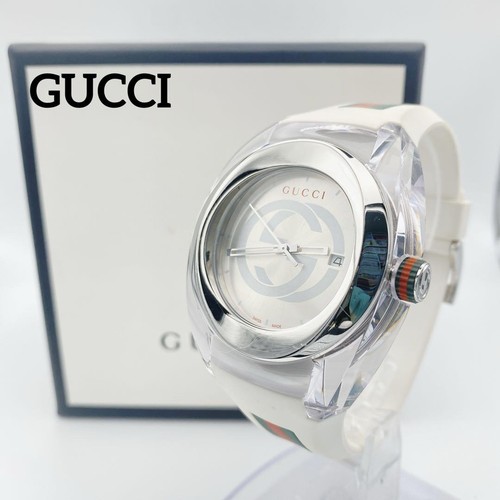 GUCCI SYNC 137.1 SYNC DATE MEN'S WRISTWATCH SHERRY LINE INTERLOCKING G ...