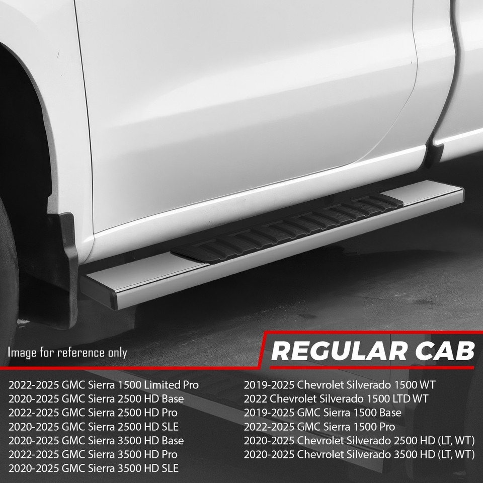 For 19-25 Chevy Silverado GMC Sierra Regular Cab 6" Side Step Bar ...