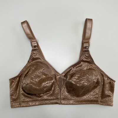 Bali Double Support Bra 34C Wire Free Adjustable Strap Satin 3372 Nude ...