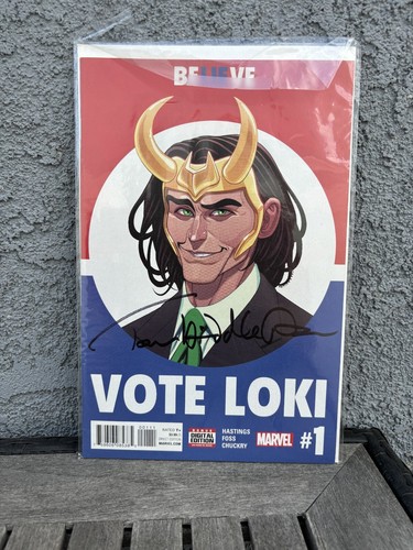VOTE LOKI #1 MARVEL COMIC BOOK signed by TOM HIDDLESTON | eBay