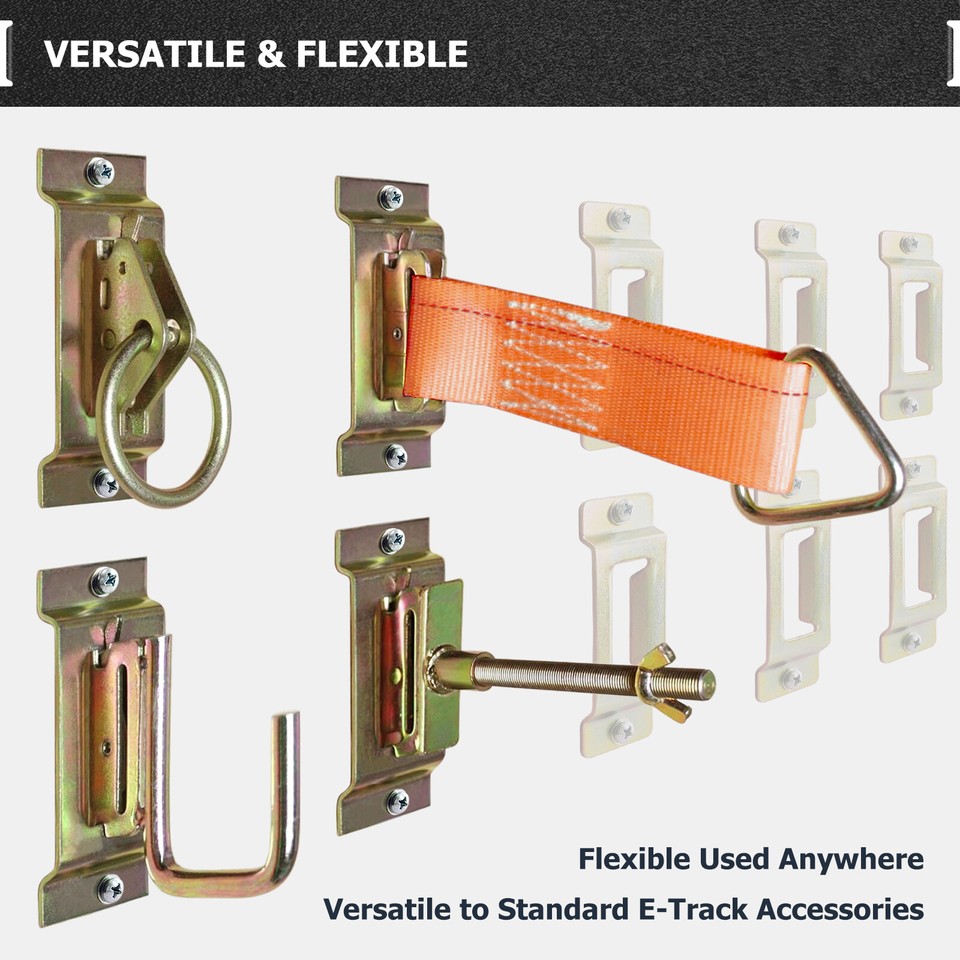 E-Track Rail Single Slots Portable Tie Down Anchors Trucks Trailers ...