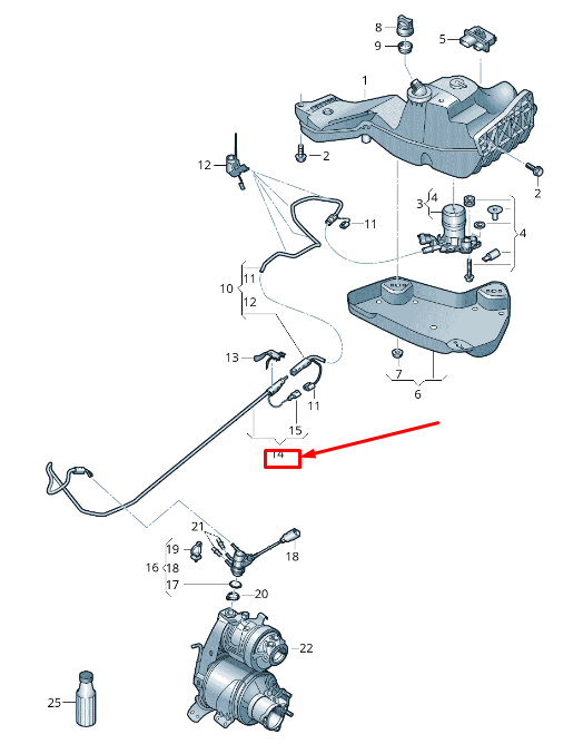 VW SHARAN 7N Reducing Agent Injector Metering Line 7N0131984A | eBay UK