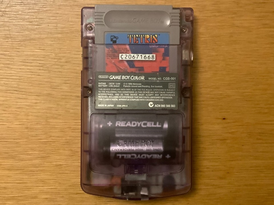 Nintendo Game Boy Color GBC Atomic Purple Console Japan + Tetris Game ...
