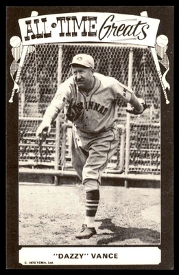 1974 TCMA 1973 All Time Greats Dazzy Vance Cincinnati Reds Blank Back ...