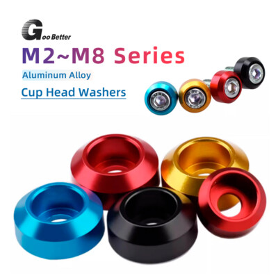 M2-M8 Aluminum Cone Cup Head Washers Anodised Gasket Load Spreading Cone Washer | eBay