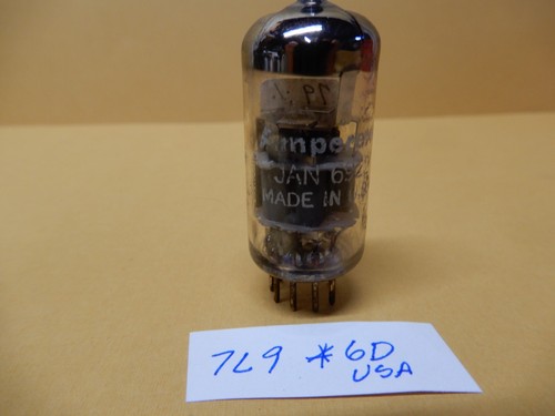 Amperex JAN 6922 Gold Pin Vacuum Tube 79/82% Gm Small HK Leakage 7L9 ⋇ ...