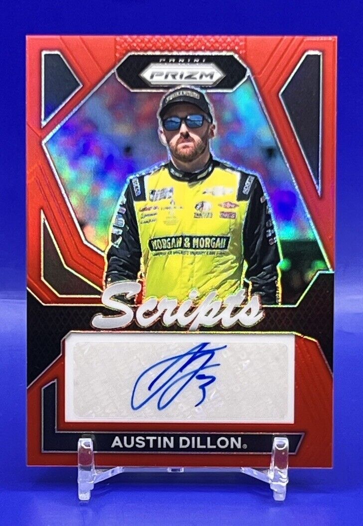 Austin Dillon 2024 Prizm NASCAR #S-ADN Scripts - Red /99 Price Guide ...