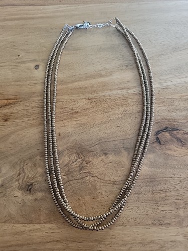 Silpada 3 Strand Bronze and Sterling Silver Beaded Necklace N1591 925 ...