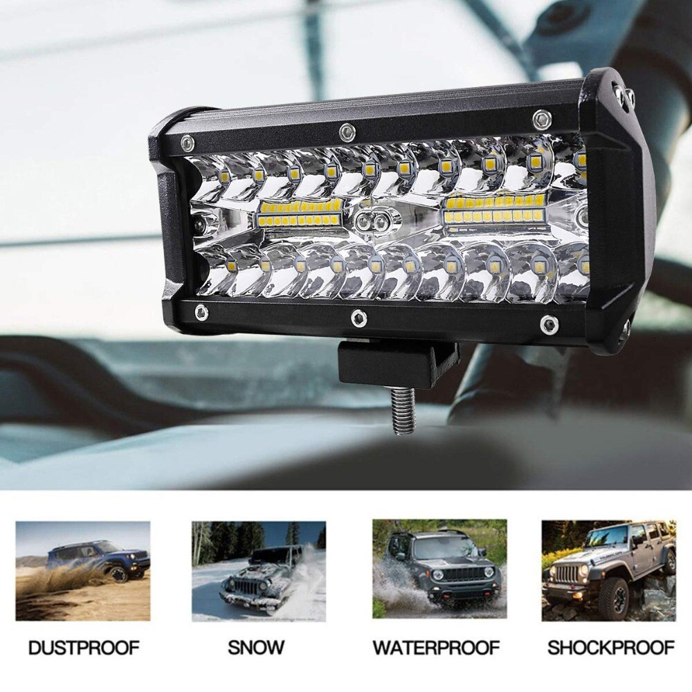 1pcs 7" LED Combo Work Light for Car SUV Truck Spotlight Flood Beam LED ...
