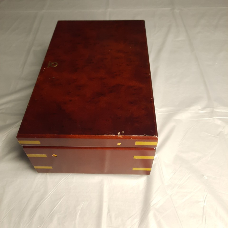 Montreux Clock Thermometer Wood Brass Box Vintage Desk Set Mantel ...