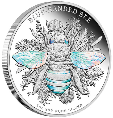 CoA#1: 2025 Australian Native Bees - Blue-banded Bee 1oz Ag Proof ...