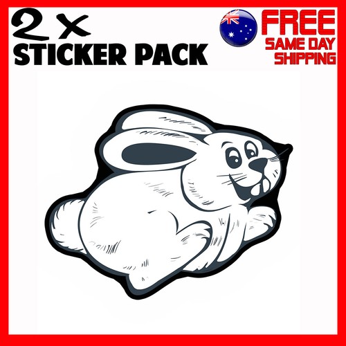 2 x Stickers - Cute Bunny Rabbit Animal - Car Bumper Funny Novelty ...