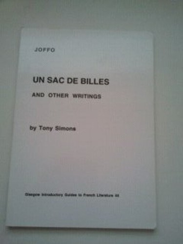 Joseph Joffo, Un Sac De Billes Et Autres Écrits Broché Tony ...