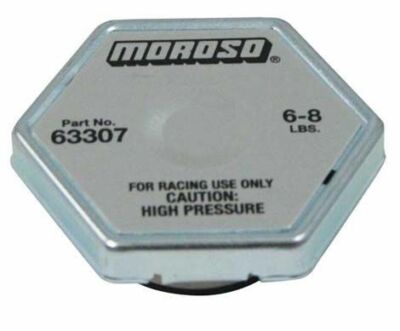 MOR63307 Moroso Radiator Cap, Steel, Hexagon, Logo, 6-8 psi, Each | eBay