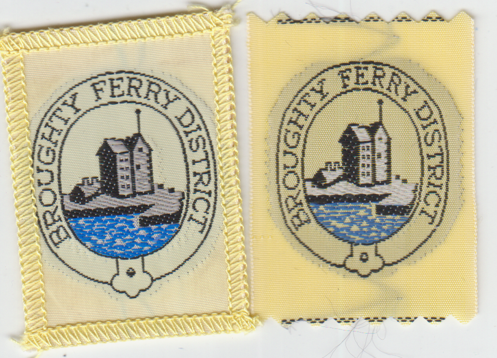 Boy Scout Badges Ext BROUGHTY FERRY DISTRICT Scotland ribbon +bound ...