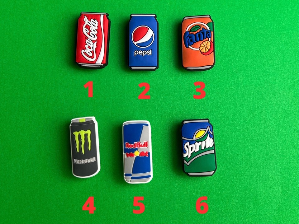 Coca Cola Pepsi Red Bull Fanta Sprite inspired Charm For Crocs Shoe ...