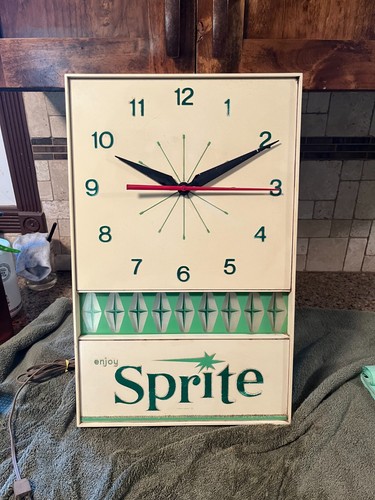 Vintage Sprite Soda Clock Coca-Cola Advertising Sign Neon Products | eBay