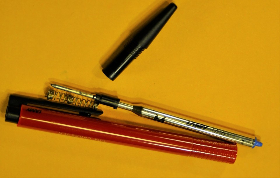 "Lamy" Logo Rare Red&Black German Ballpoint pen w/box | eBay