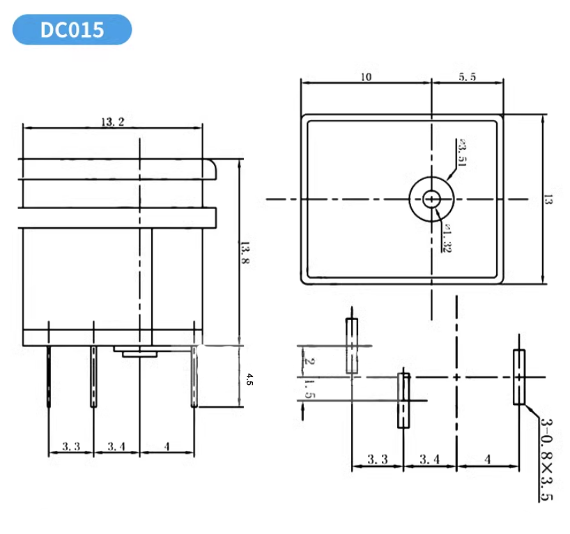 DC002 DC005 3 Pin PCB Mount 3.5*1.3 5.5*2 Female DC Power Jack Socket Connector | eBay