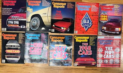 1980 - 1989 Consumer Reports Annual Auto Cars Issues Lot Of 10 | eBay