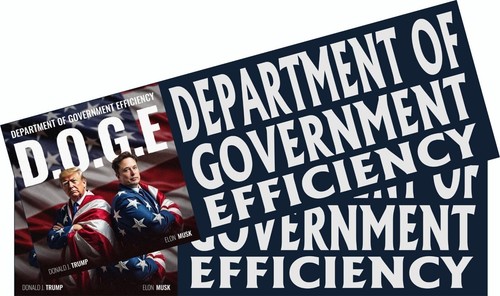DOGE Department of Government Efficiency Bumper Sticker/Magnet Pair ...