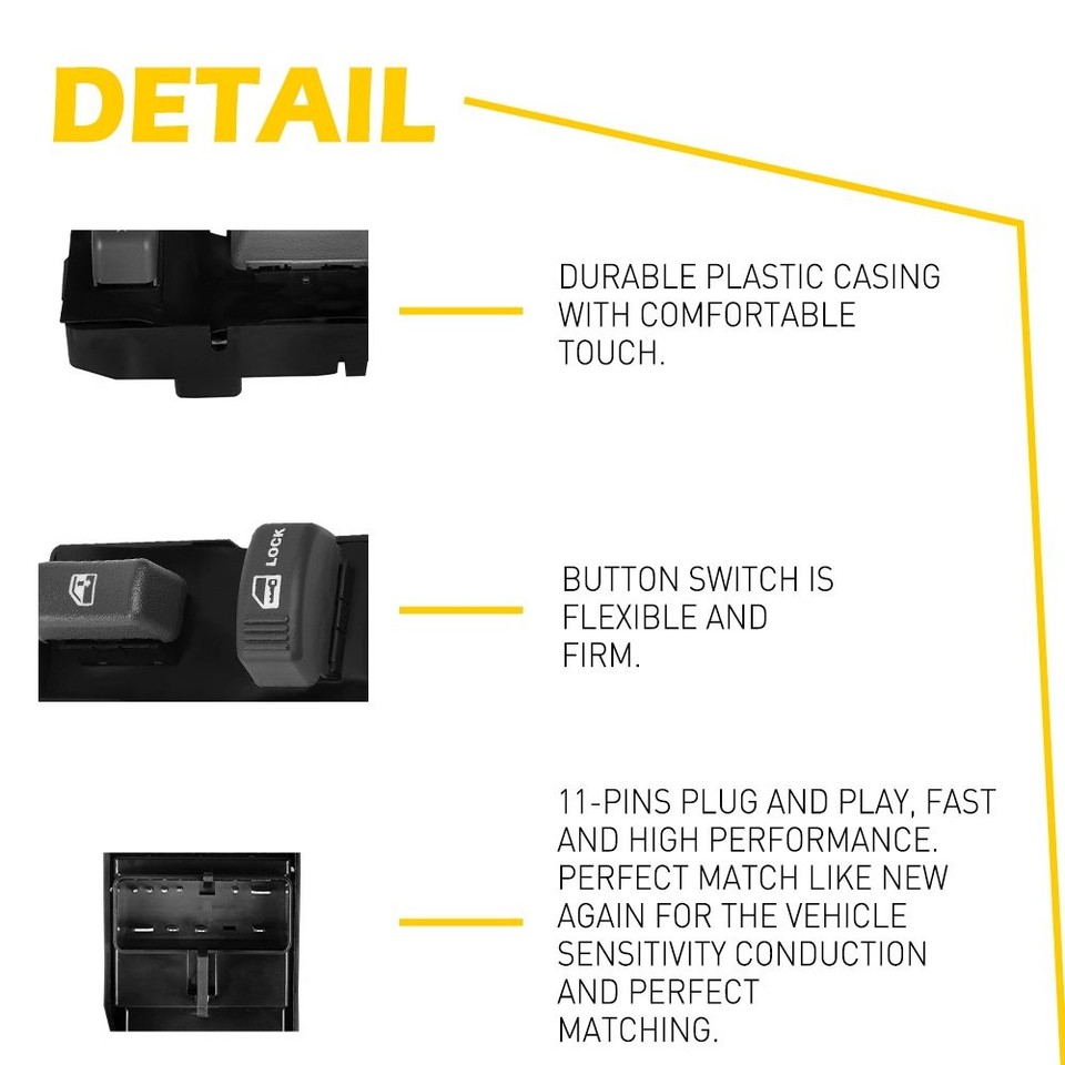 Power Front Window Door Lock Passenger Switch Side Right RH for Chevy ...