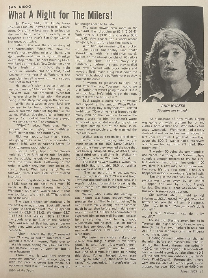 1975 Track and Field News March Filbert Bayi, Houston McTear | eBay
