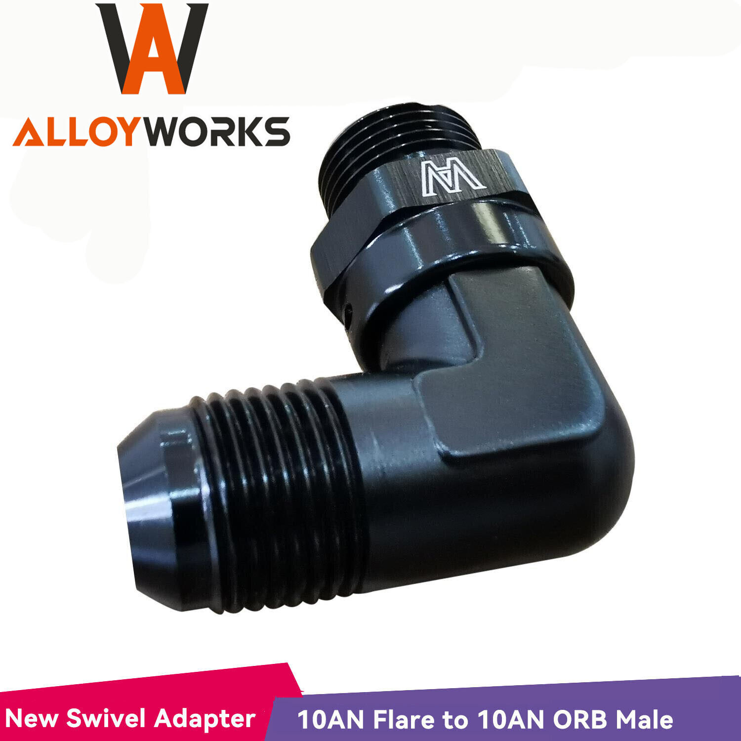 1PC 10AN Flare to 10AN ORB Male Swivel Adapter Fitting 90 Degree Aluminum AA | eBay